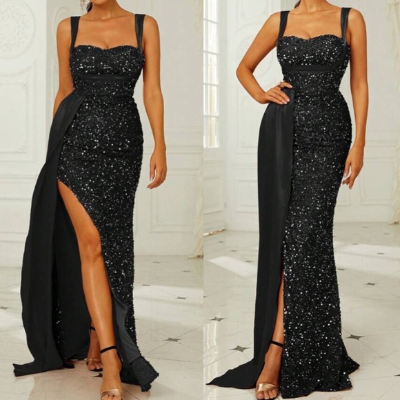 Dresses | Luxe Draped Side Party Formal Wedding Prom Gown Dress | Poshmark